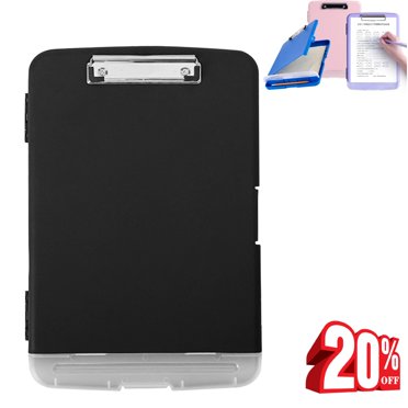 Officemate Slim Clipboard Storage Box with Low Profile Clip, Charcoal ...