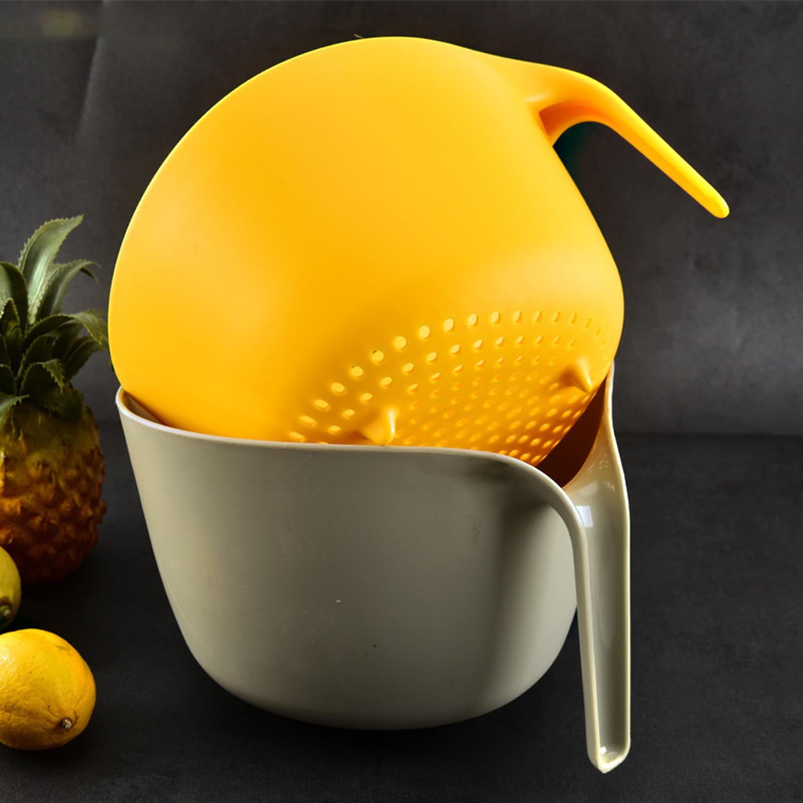 Xhegex Multi-Functional Fruit Cleaning Basket with Strainer, Kitchen ...