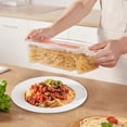 Xhegex Spaghetti Storage Box with Spoon, Microwavable Pasta Organizer ...