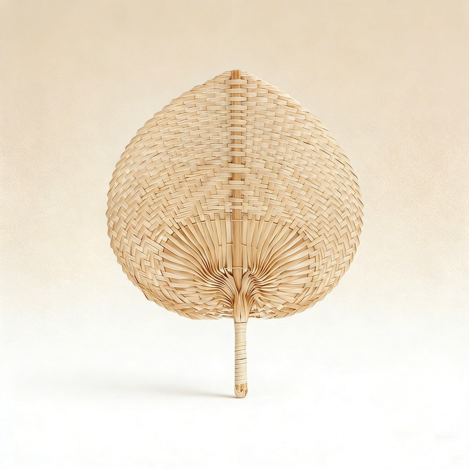 Xheghe Handmade Peach Shaped Fan - Traditional Hand Cranked Weaving Fan ...