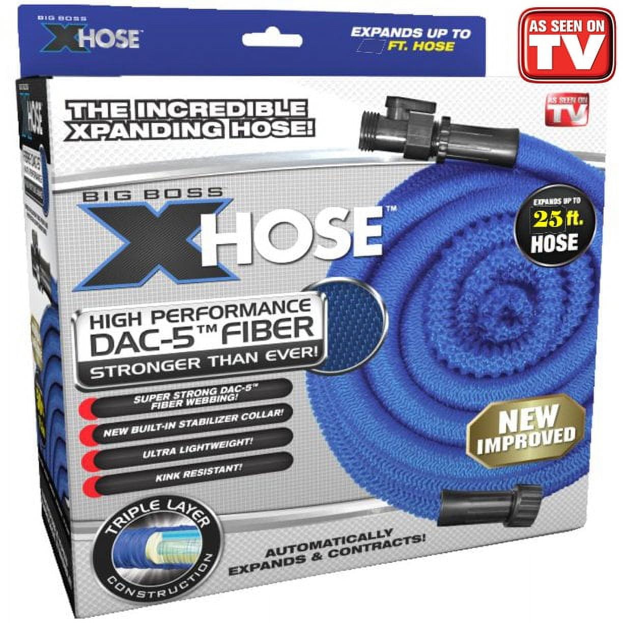 Xhose Non-Kink Lightweight Expandable Garden Water Hose, Dac-5 Fiber ...