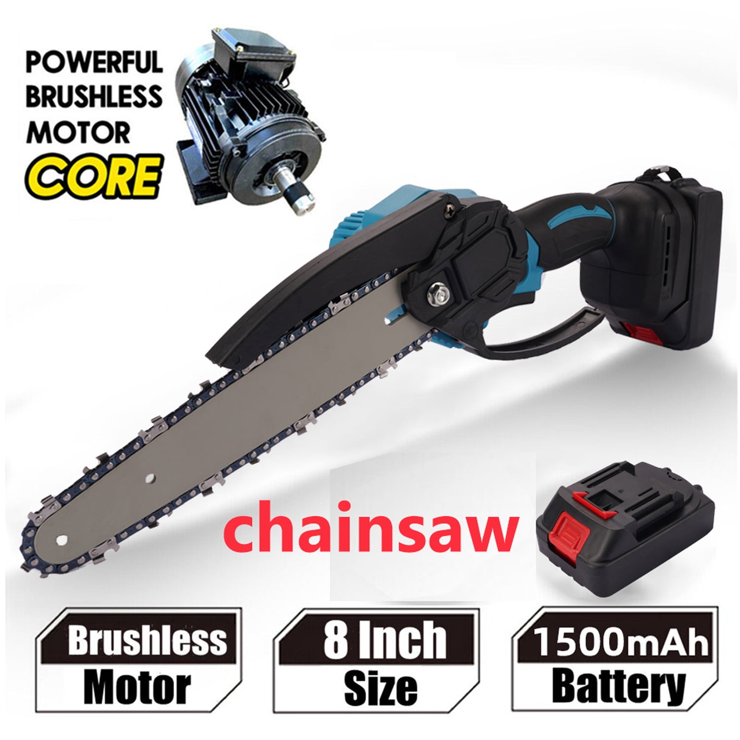Xhy Electric Chainsaw 8 Inch 24V 1500mah Battery Powered Outdoor ...