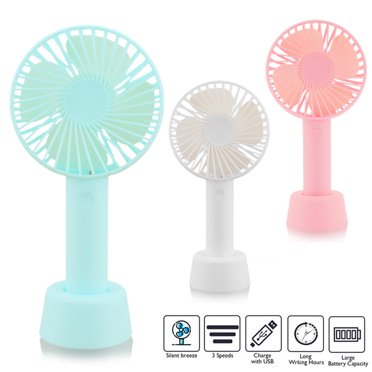 GeekAire Personal Hand-Held 5-Speed Rechargeable Mini Fan with Power ...