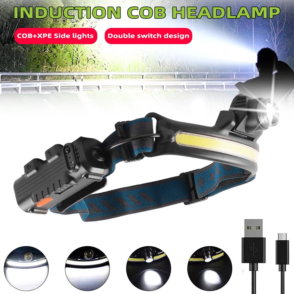 Xhy Motion Sensor HeadLamp LED Rechargeable Headlight Zoomable High ...