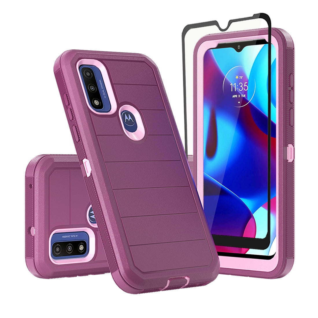 Xhy Moto G Pure Case with Screen Protector Military Grade Full Body ...