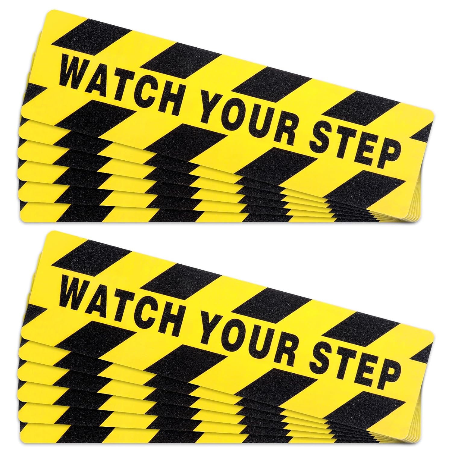 XiHAMA 12 Pieces Watch Your Step Stickers Sign 6 x 24 Inch Caution ...