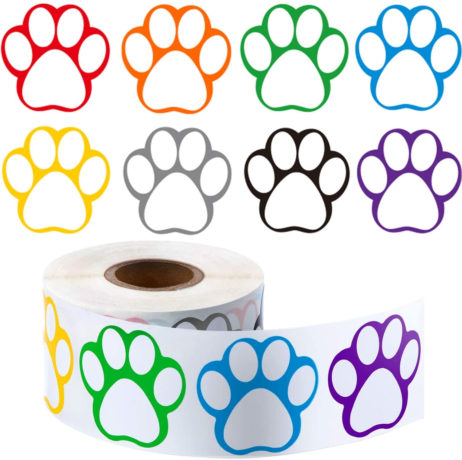 XiHAMA Paw Prints Stickers,Dog Stickers Paw Prints Stickers,Colorful ...