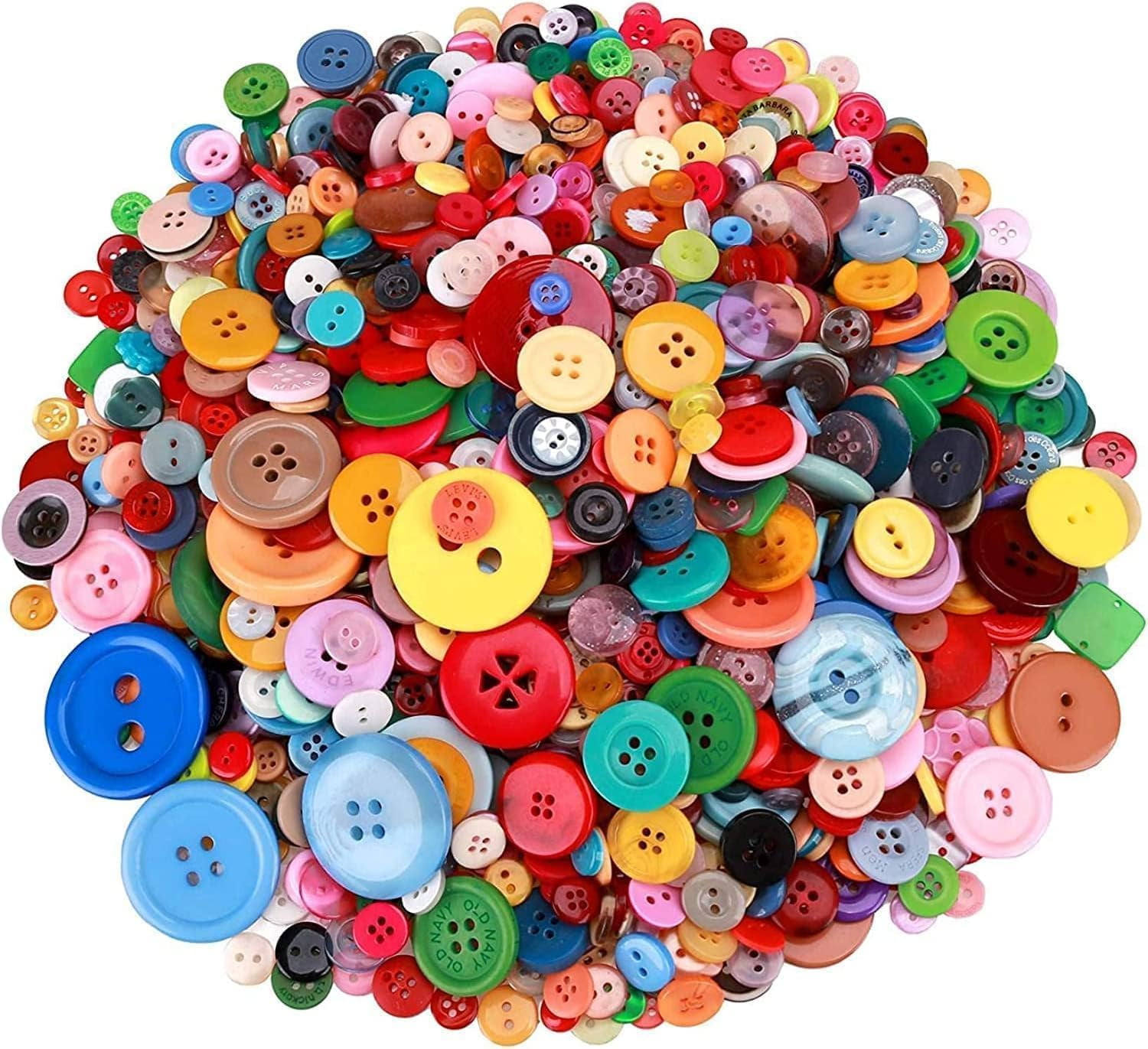 XiHAMA Round Resin Buttons Mixed Color Assorted Sizes for Crafts Sewing ...