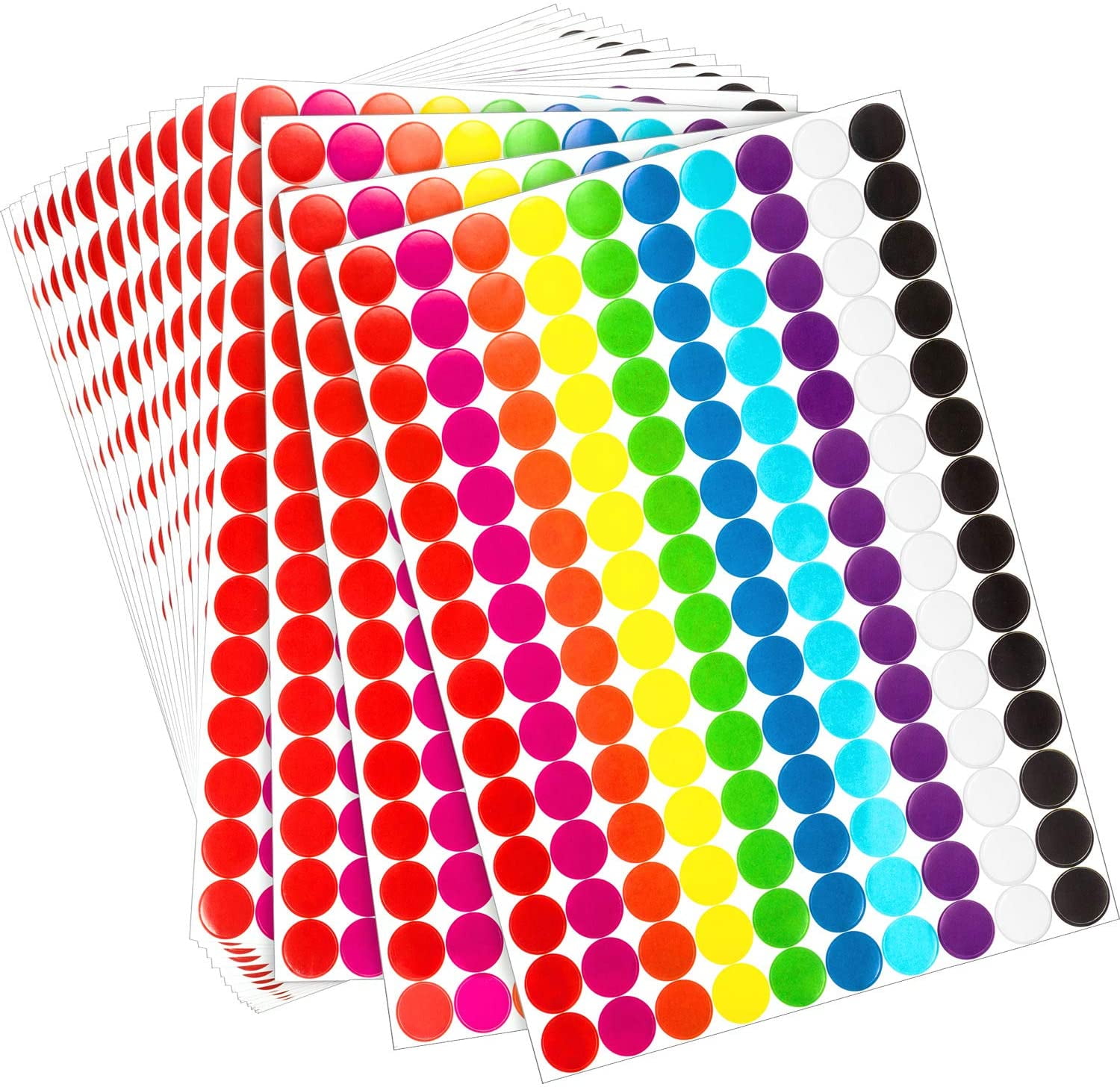 XiHMA Round Dot Stickers 3/4 Inch Diameter Circle Dot Coding Labels ...
