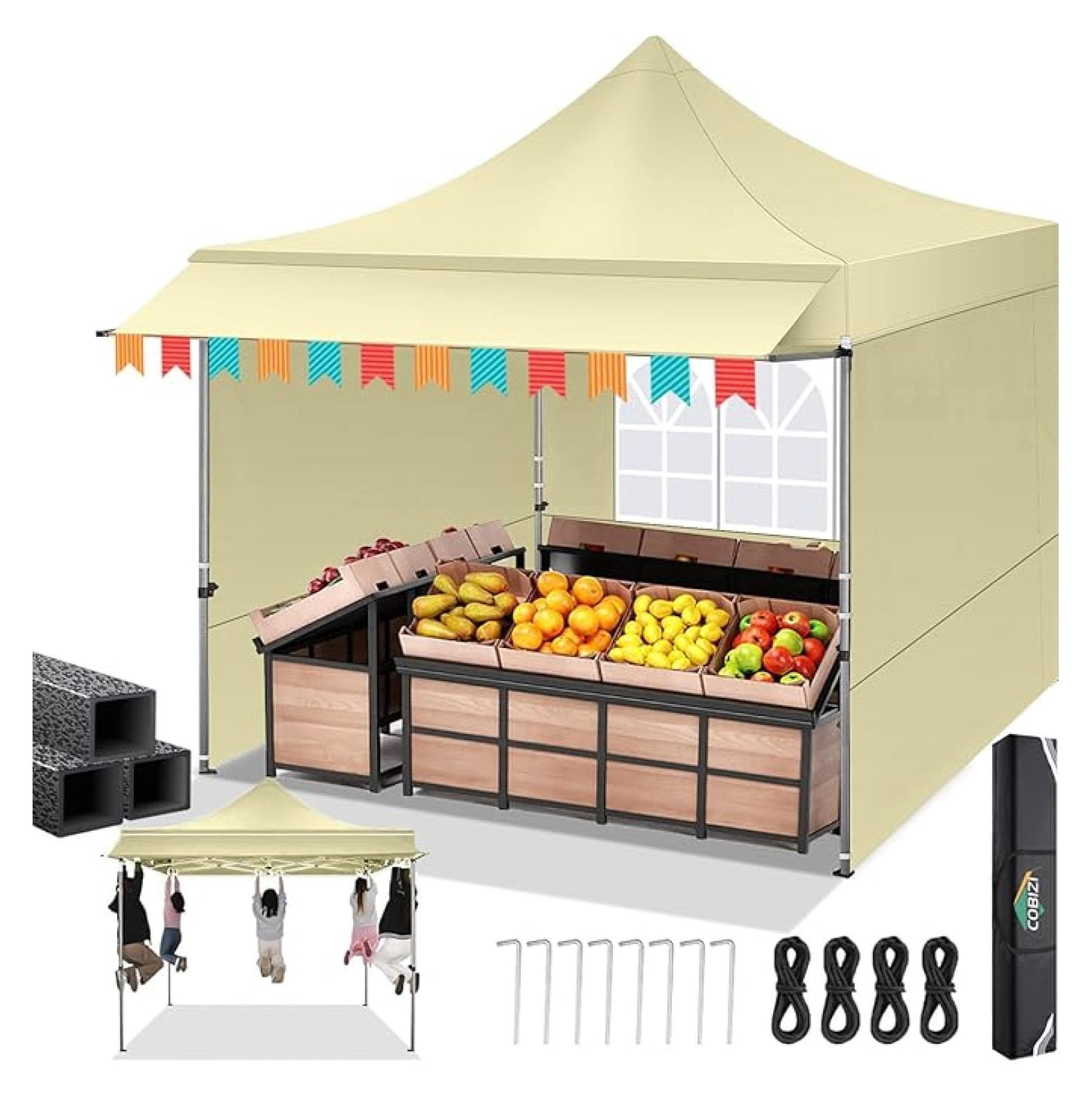 XiHuaZhaoChen 10x10 Pop Up Canopy Tent Heavy Duty with Sidewalls ...