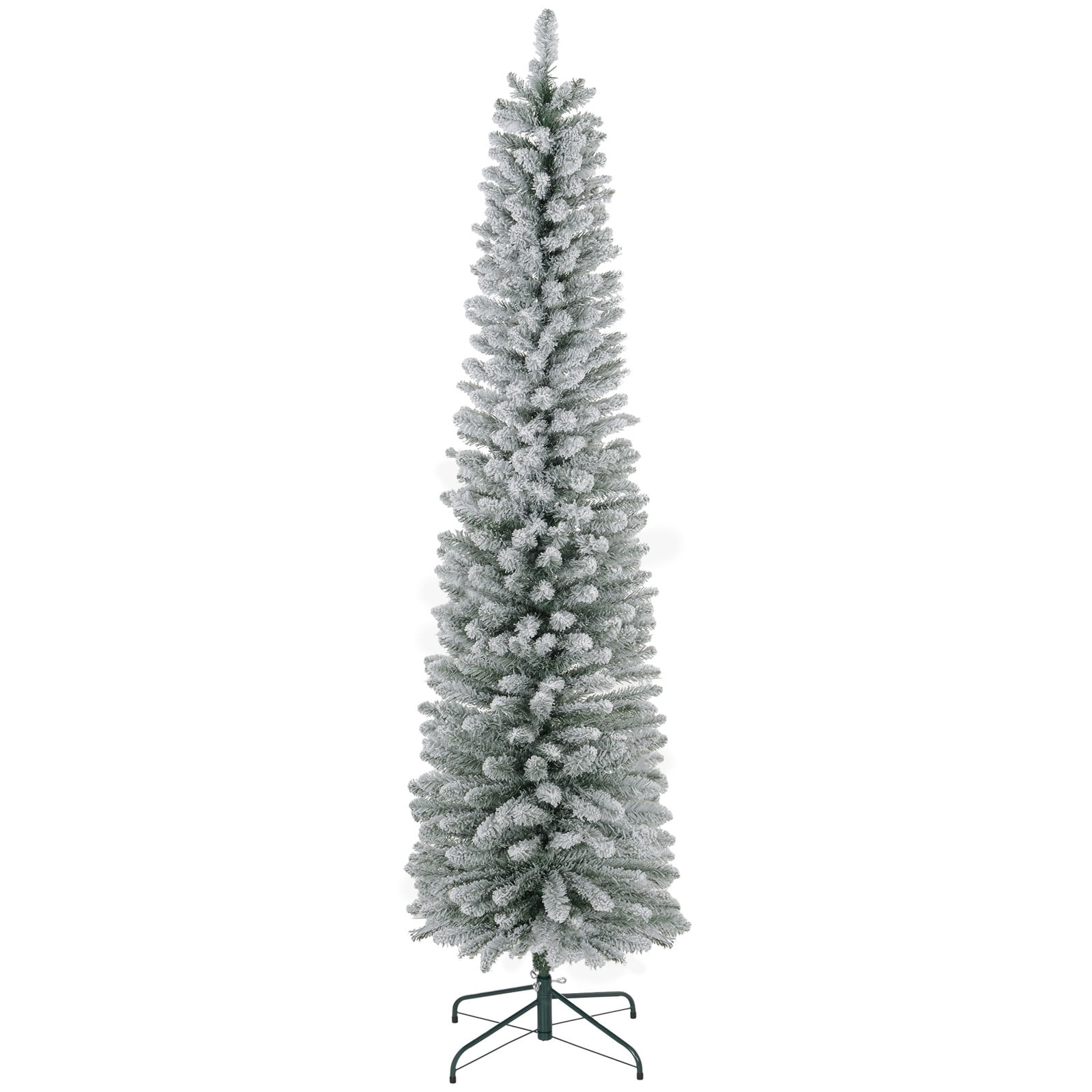 XiHuaZhaoChen Artificial Snow Flocked Christmas Tree, Unlit Pencil ...