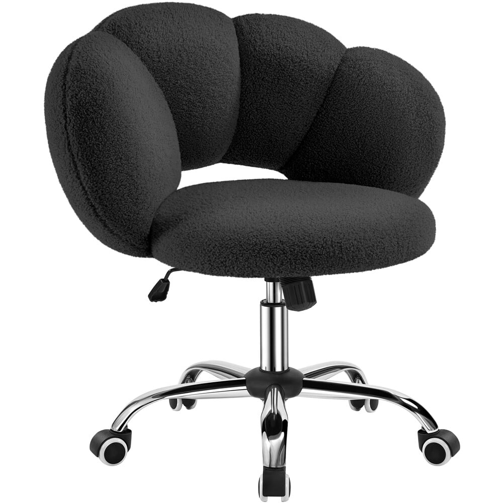 XiHuaZhaoChen Boucle Upholstered Desk Chair Cloud-Shaped Vanity Chair ...