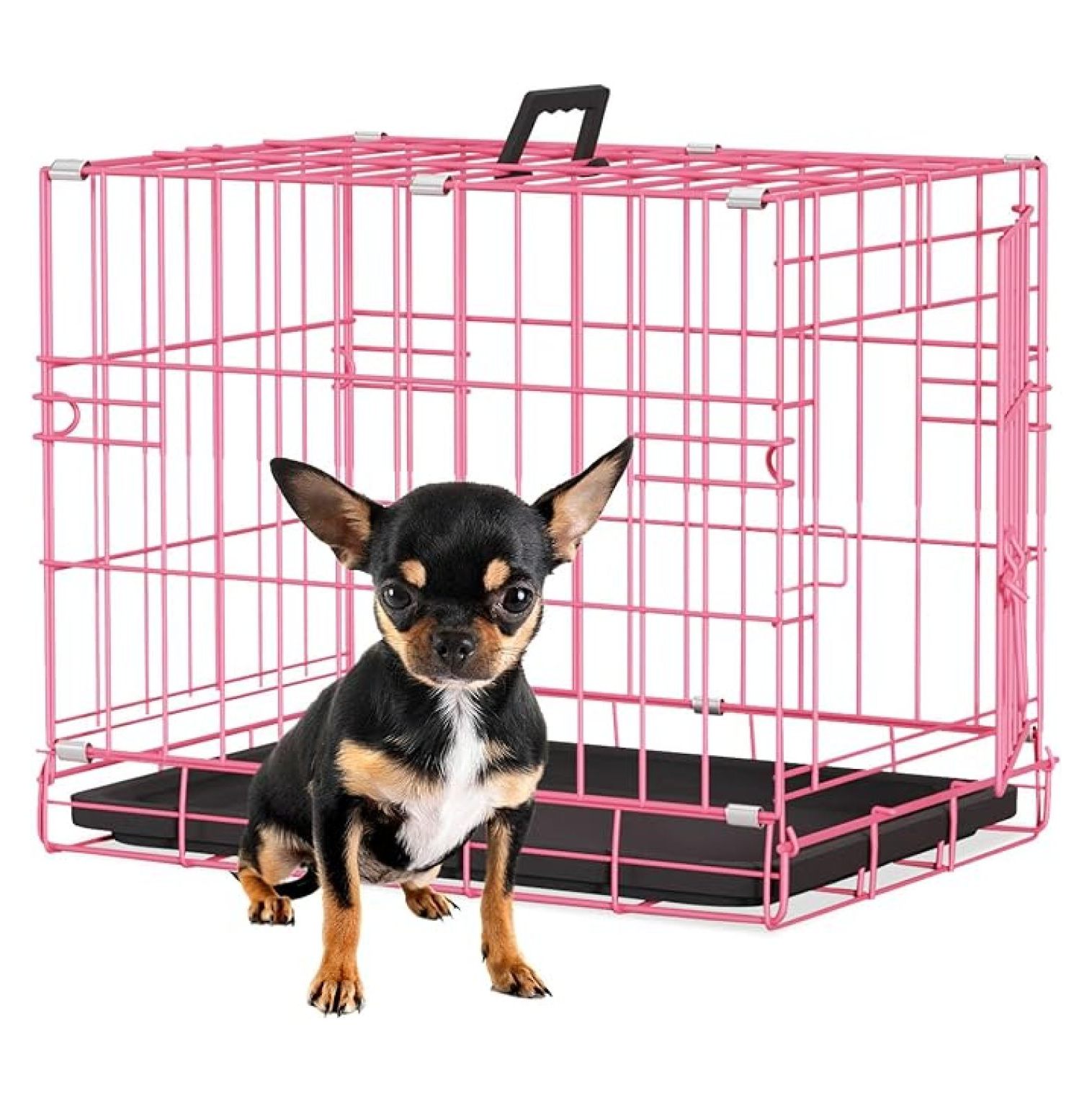 XiHuaZhaoChen,Dog Crate,18",Pink,Foldable Metal Kennel with Single ...