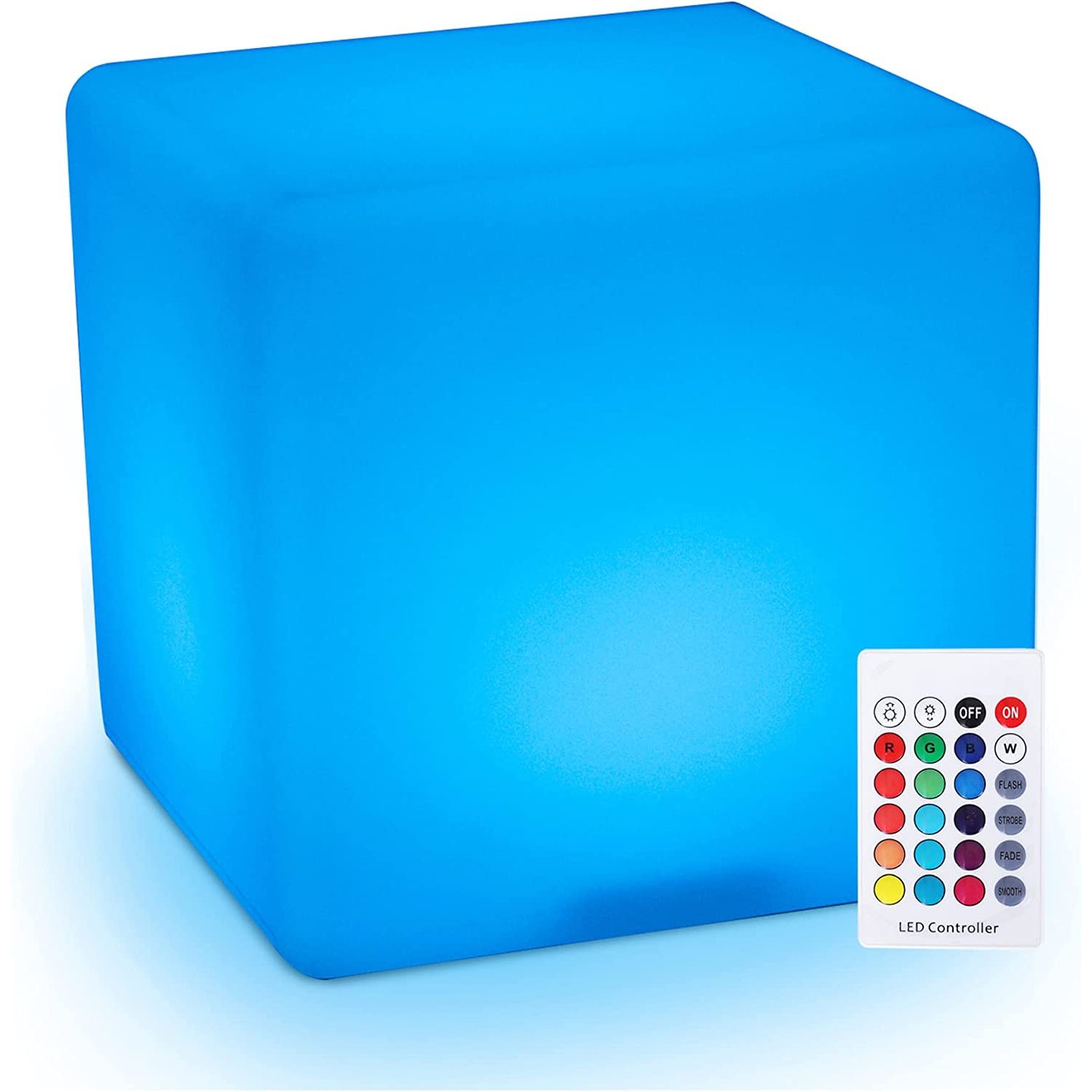 XiKe 16" RGB Led Cube Light Waterproof Rechargeable Adjustable Color ...