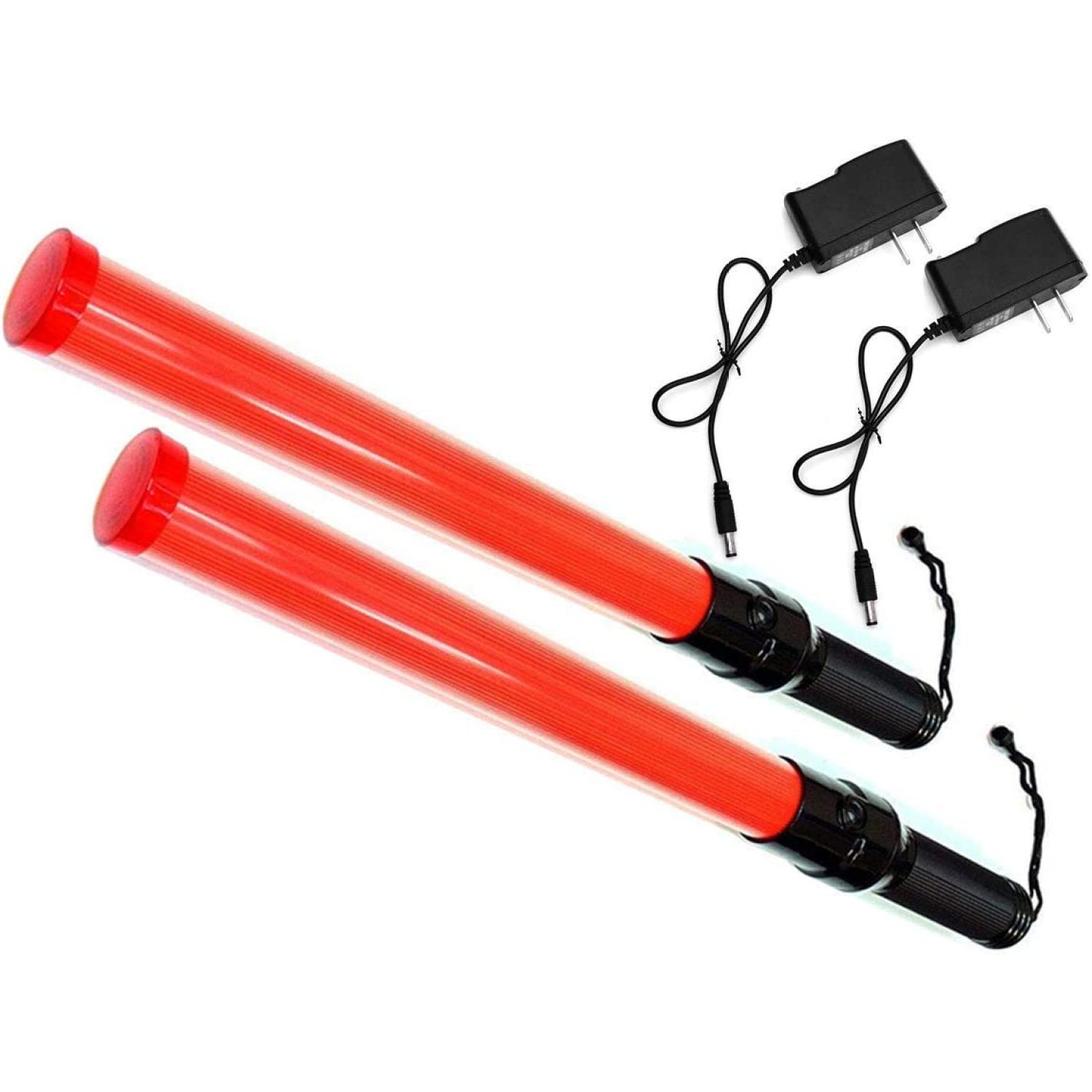 XiKe (2-Pack 21" Long Traffic Safety Rechargeable Flashing LED Light ...