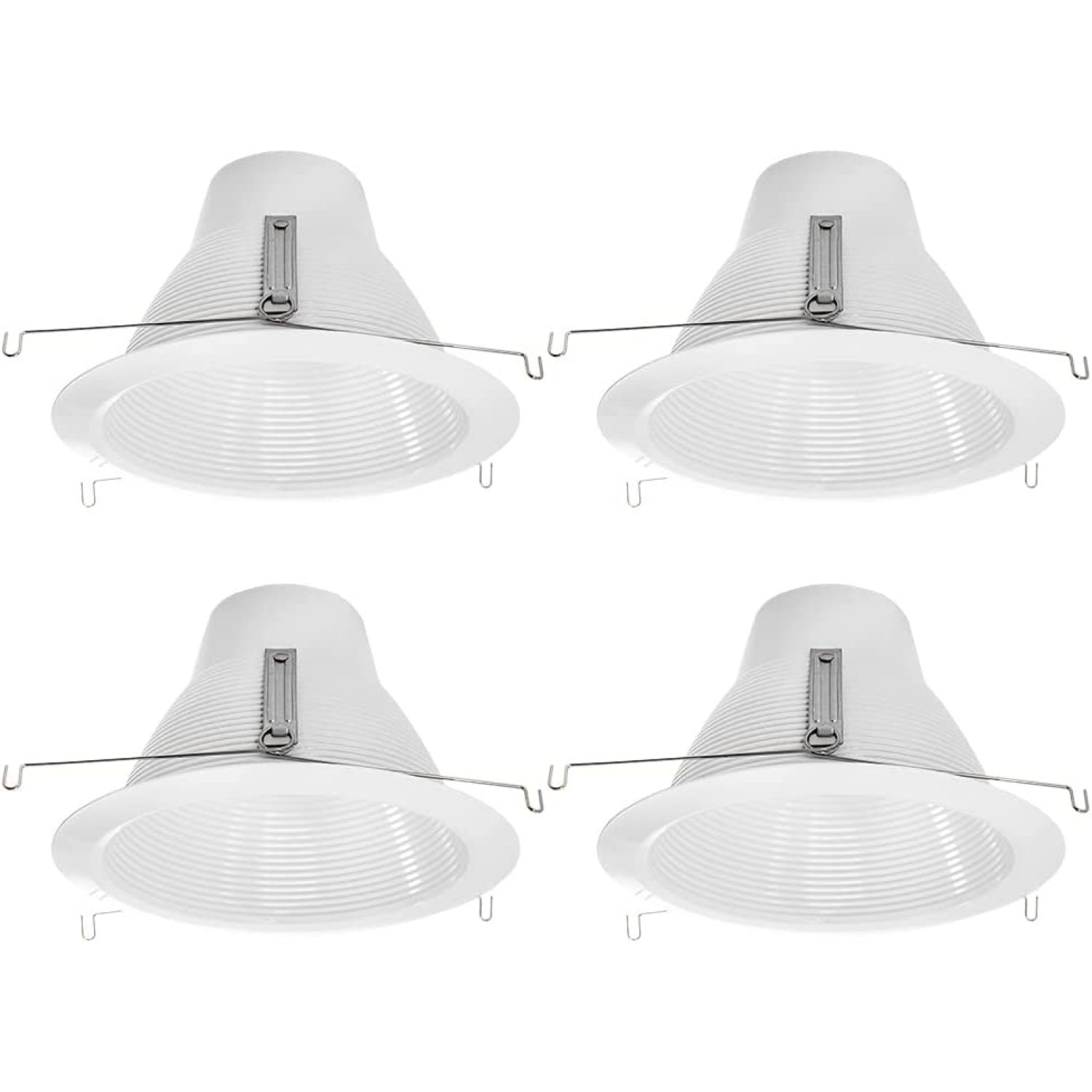 XiKe 4-Pack 6-Inch Recessed Can Light Metal Trim, Cone Baffle Style ...