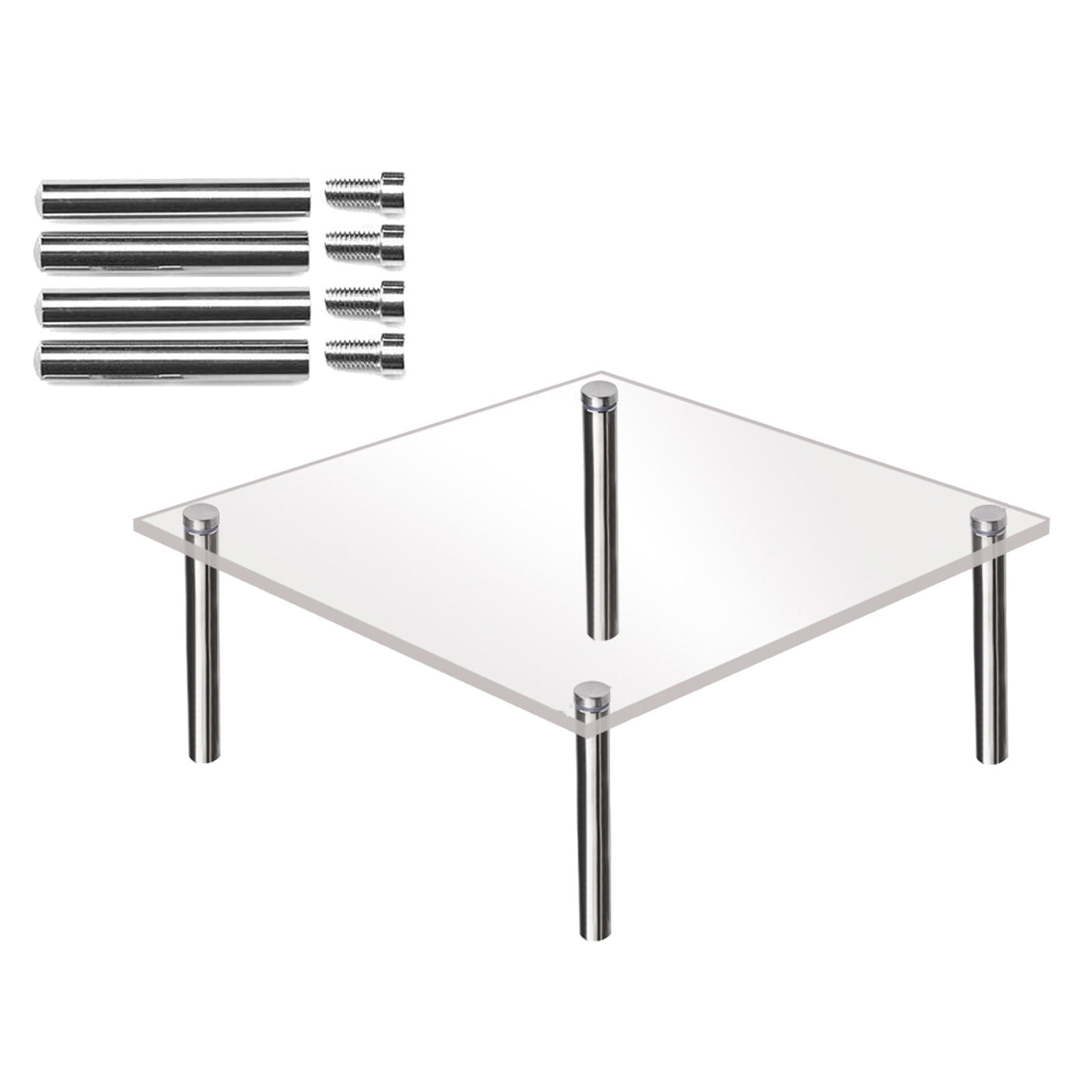 XiLanHUA Clear Acrylic Cake Display Stand Square Metal Support Shelf ...