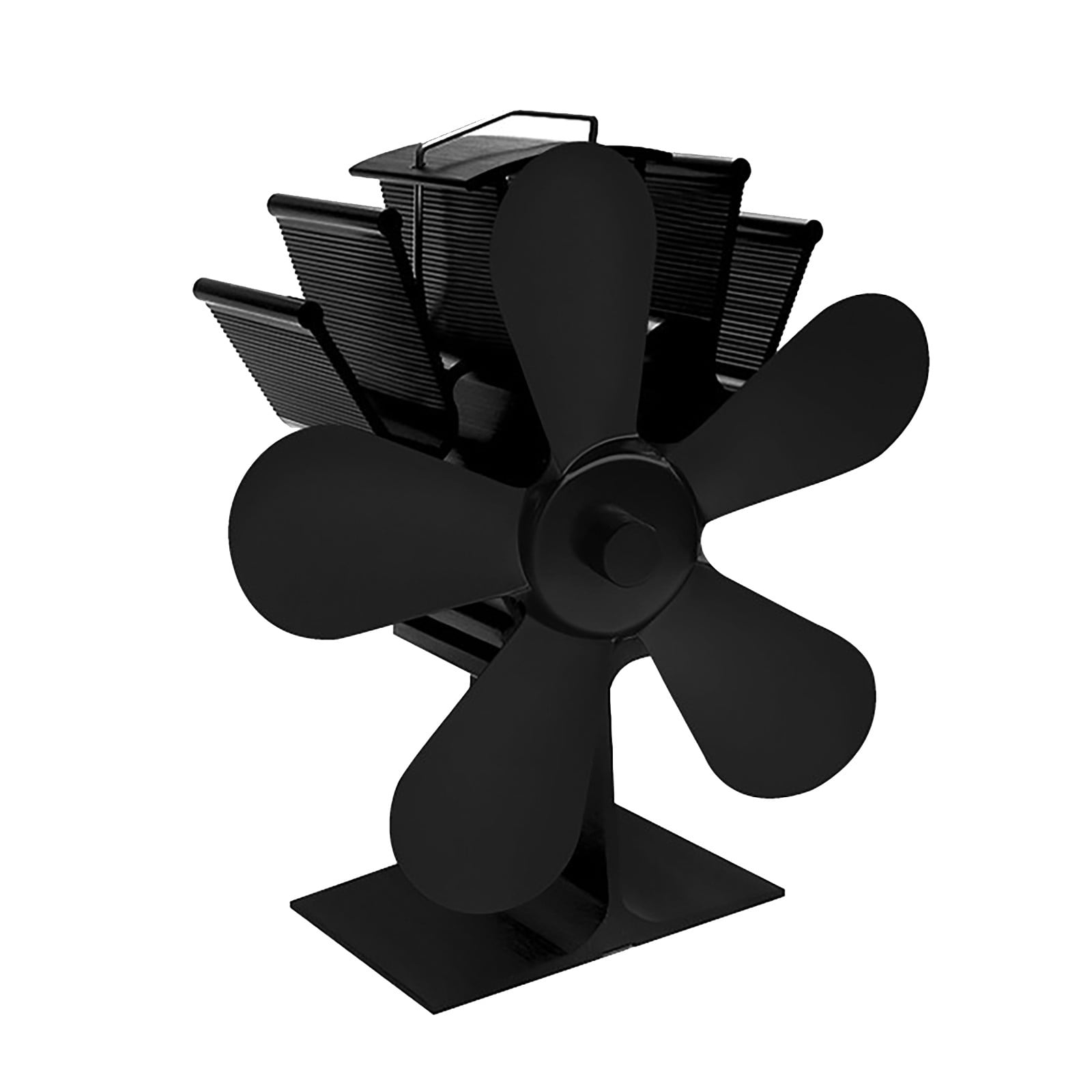 XiLanHUA Wood Stove Fan Heat Powered, Magnetically Flue Pipe Mounted 5 ...