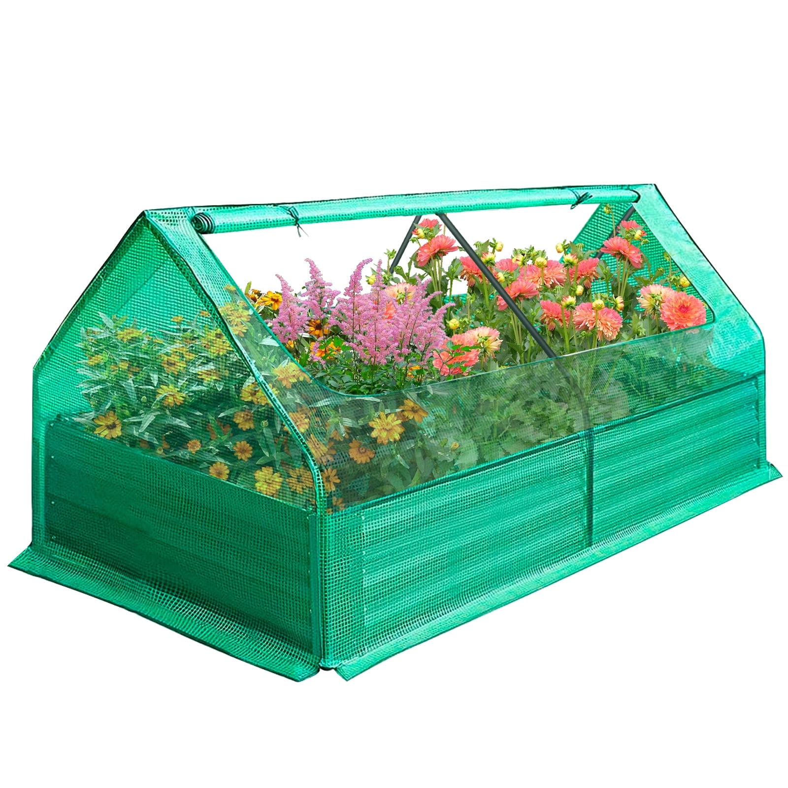 XiMeijiun Galvanized Elevated Garden 3-In-1 Sunshine Garden Shed Kit ...