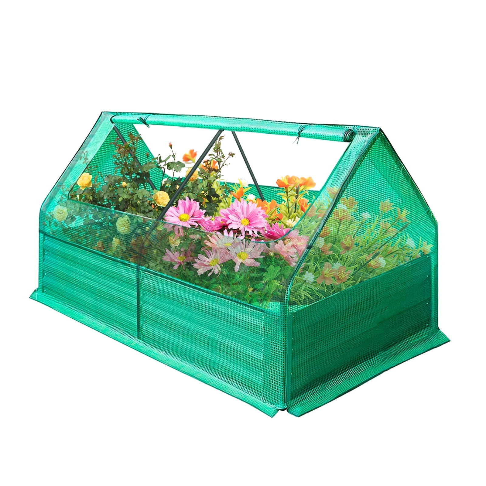 XiMeijiun Galvanized Elevated Garden 3-In-1 Sunshine Garden Shed Kit ...