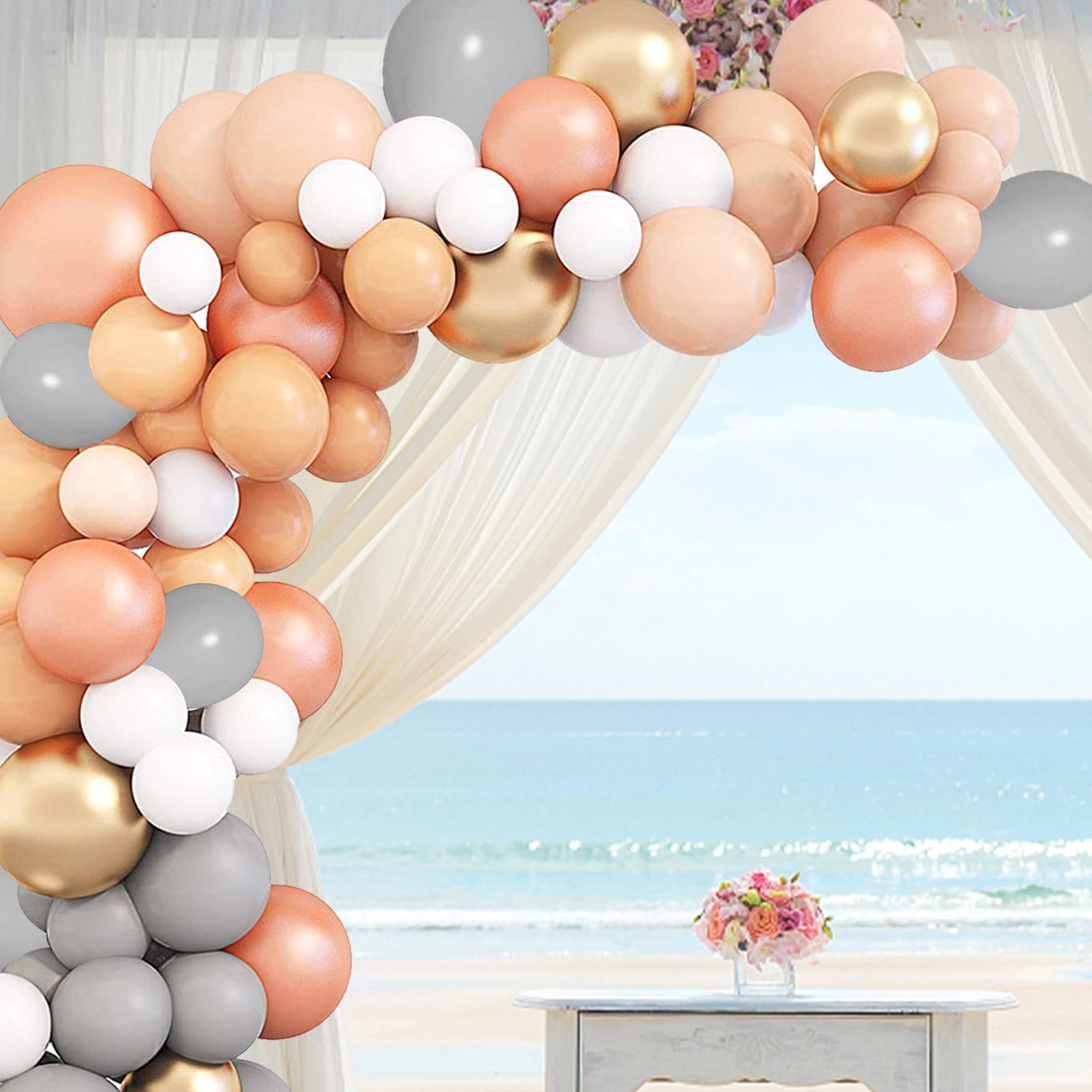 XiYin 129pcs Retro Powder Balloons Arch Kit Hot Balloons Metal Gold ...