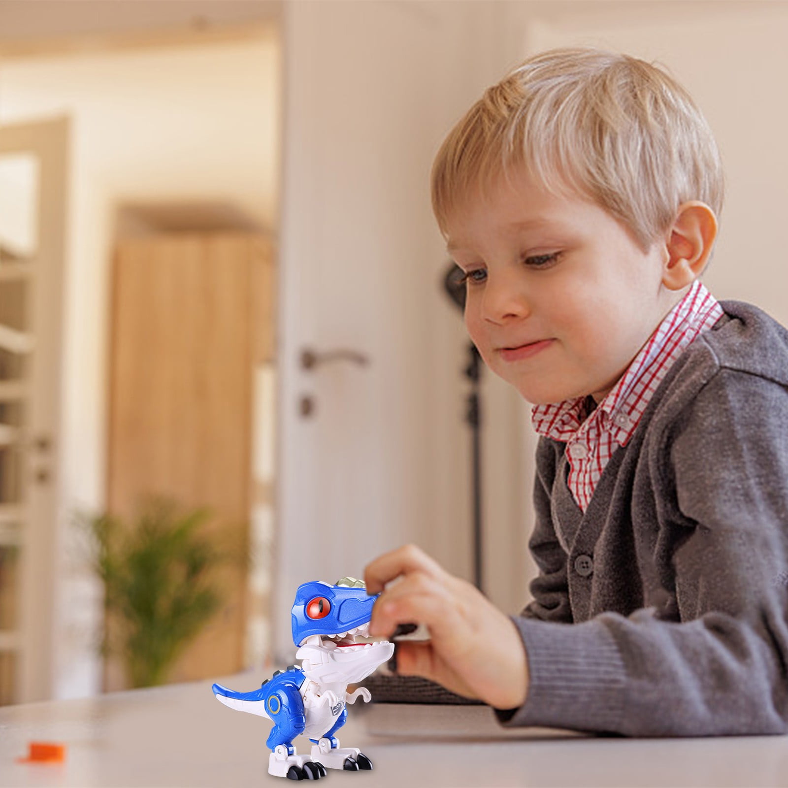 XiYin Alloy Dinosaur Deformation Robot Children's Toy Block Storage Box ...