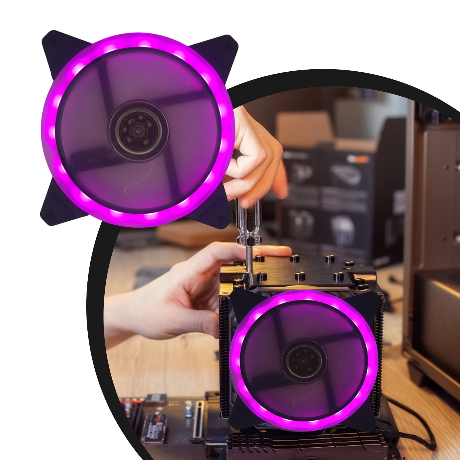 XiYin CPU Colorful Cool Fans Chassis Fans 120mm PWM Hydraulic Bearing ...