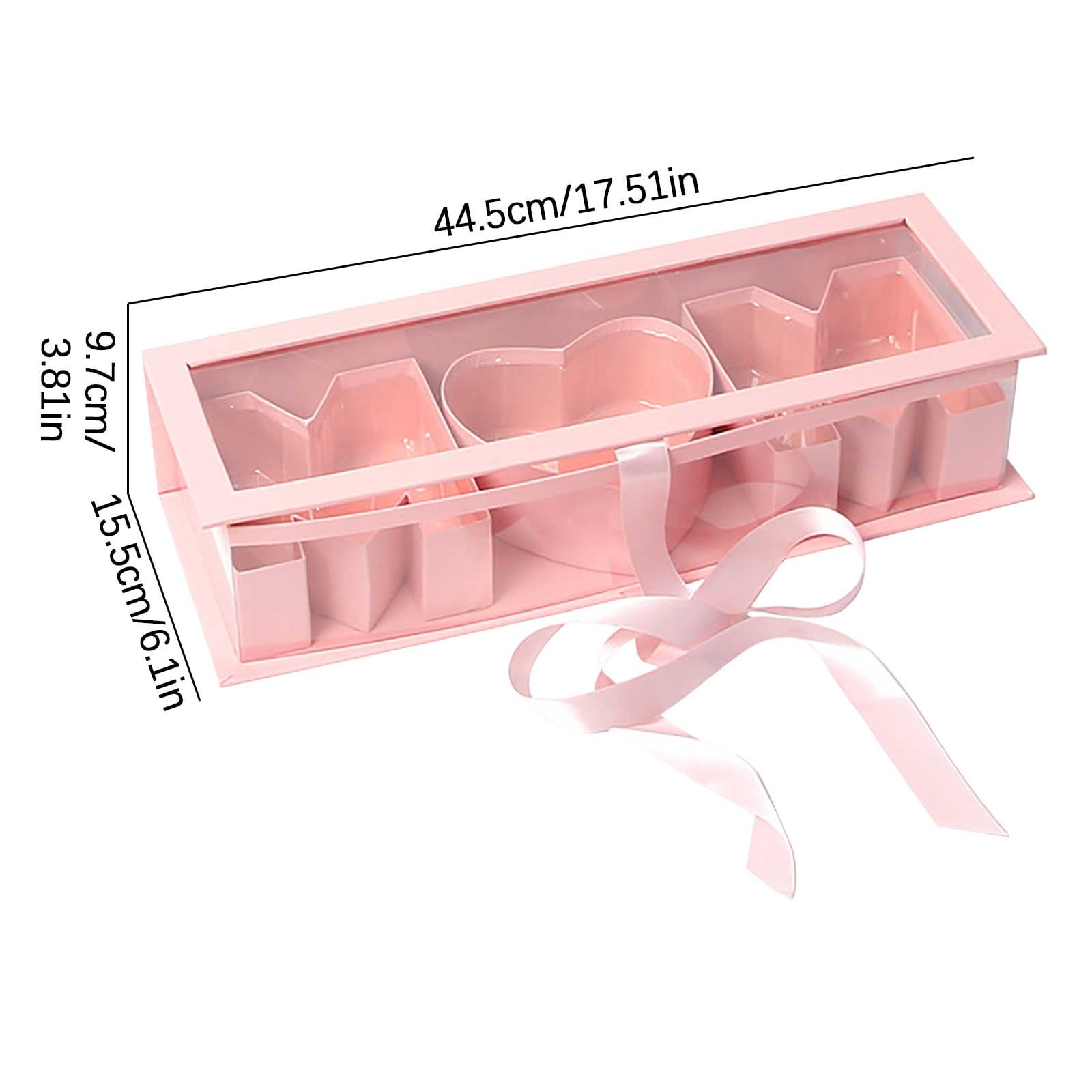 XiYin “MOM” Flower Gift Letter Shaped Fillable Box, with Plastic Liner ...