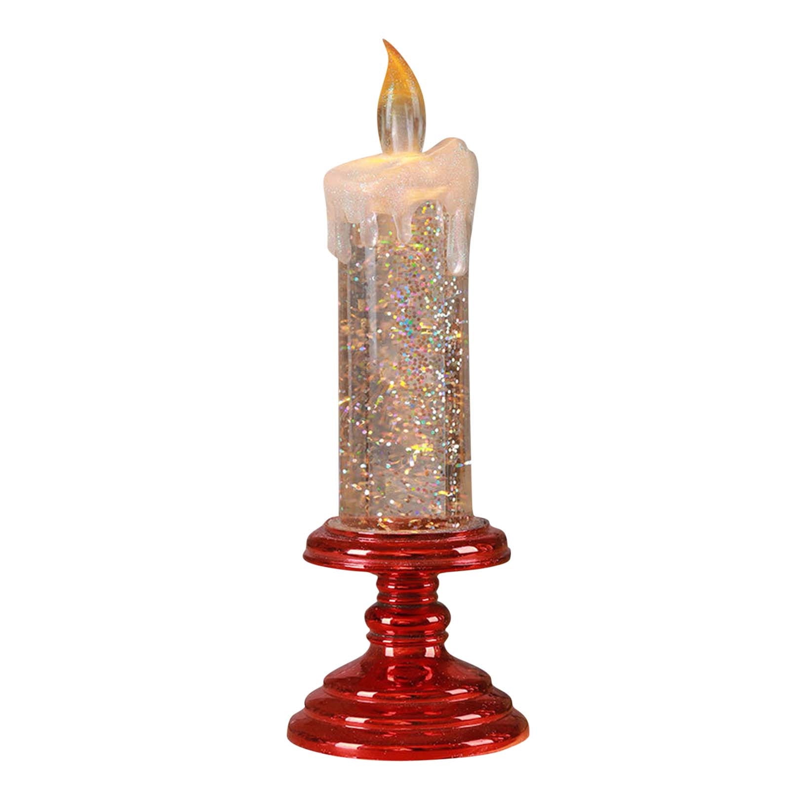 XiYin Rotating Color Changing Glitter LED Flameles Romantic Crystal ...
