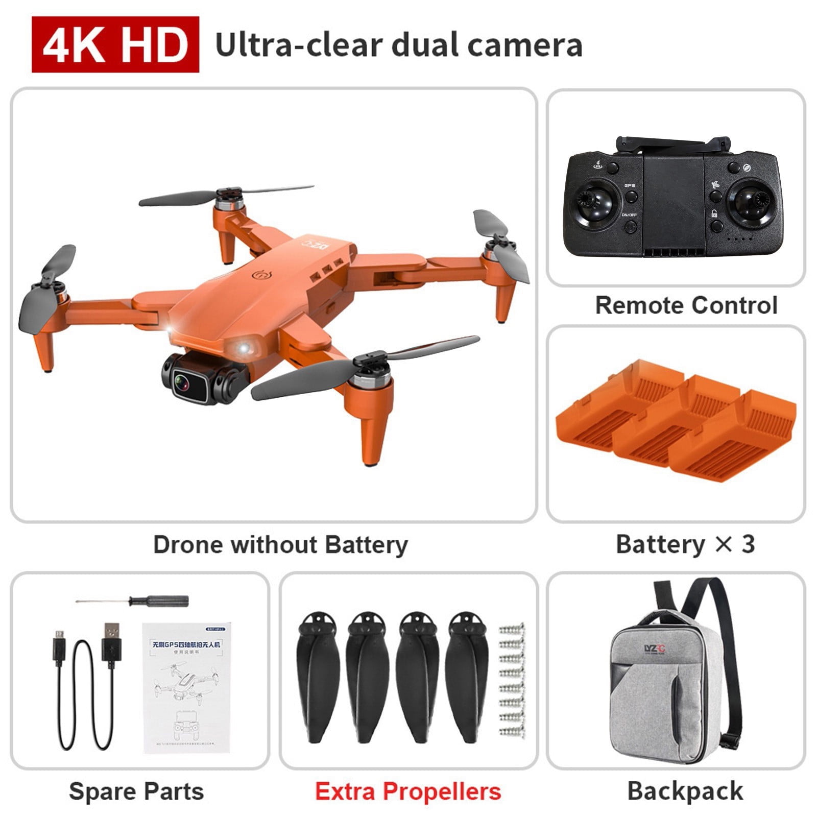XiYin Upgrade Double 1080p Wifi Camera Drone L900 PRO Folding Drone Brushless GPS Quadrocopter 4k HD Aerial Photography Drone