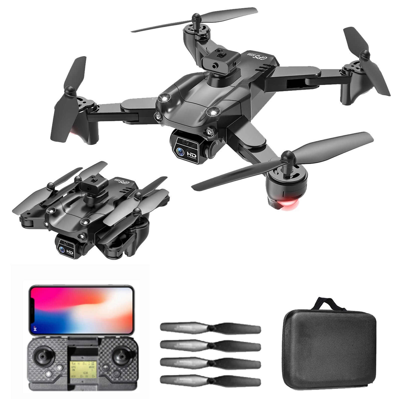 XiYin Upgrade Double 1080p Wifi Camera Drone,-camera Folding GPS UAV 4K ...