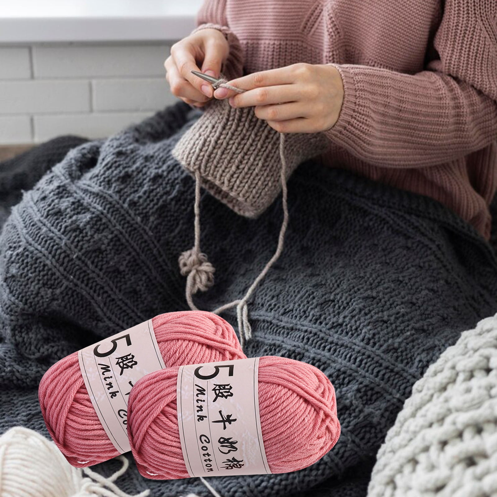 XiYing 5 Strands Milk Cotton Crochet Yarn, 50G/325M Soft Acrylic ...