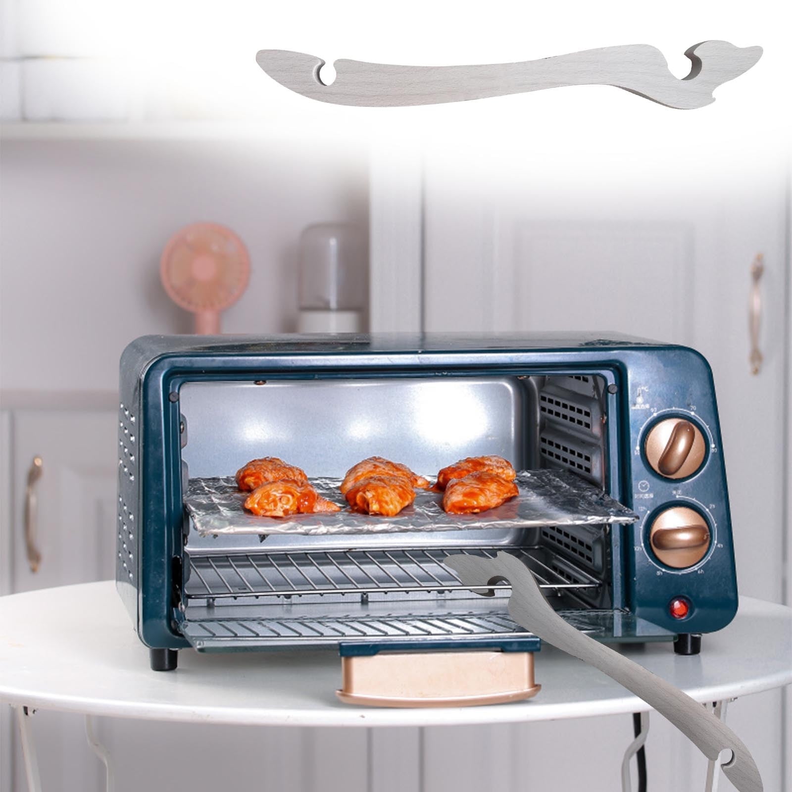XiYing Beech Wood Oven Rack Puller Tray Handle with Multiple Slots for ...
