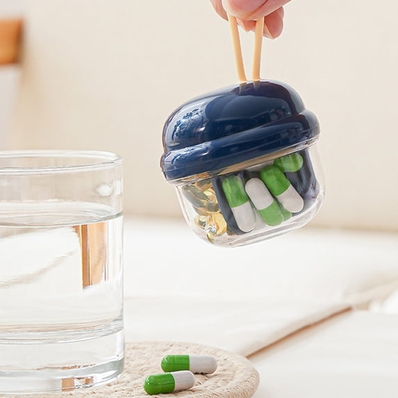 XiYing Clear 4.0-Compartment Portable Pill Organizer Box with Wide ...
