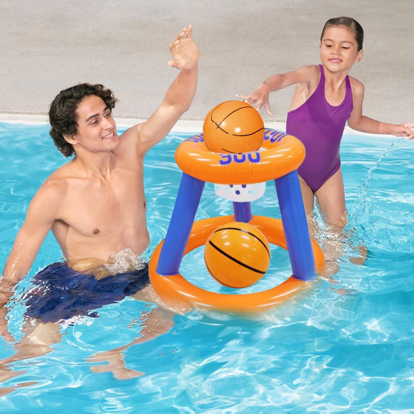 XiYing Inflatable Water Basketball Set - 2-Piece Pvc Pool Hoop & Ball ...