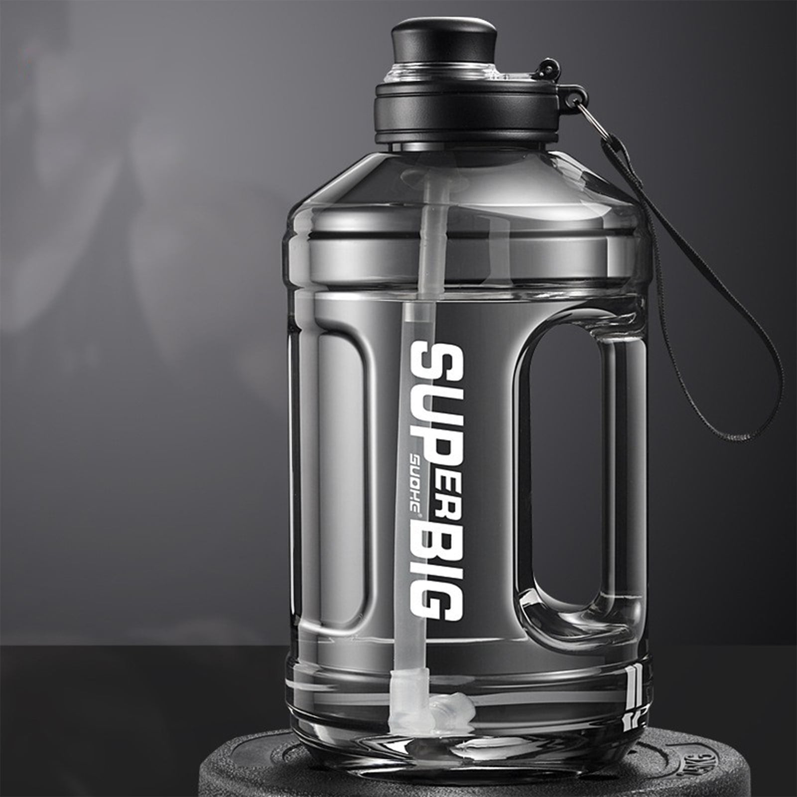 Large Capacity Fitness Water Bottle | 1.8L/2.8L Sports Kettle with Straw & Handle | Leakproof ...