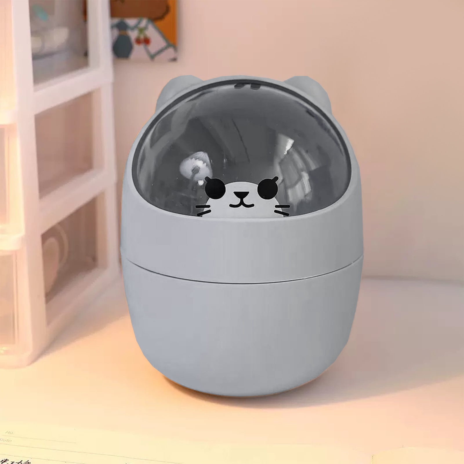 XiYing Mini Desktop Trash Can with Lid - Small Plastic Waste Bin for ...