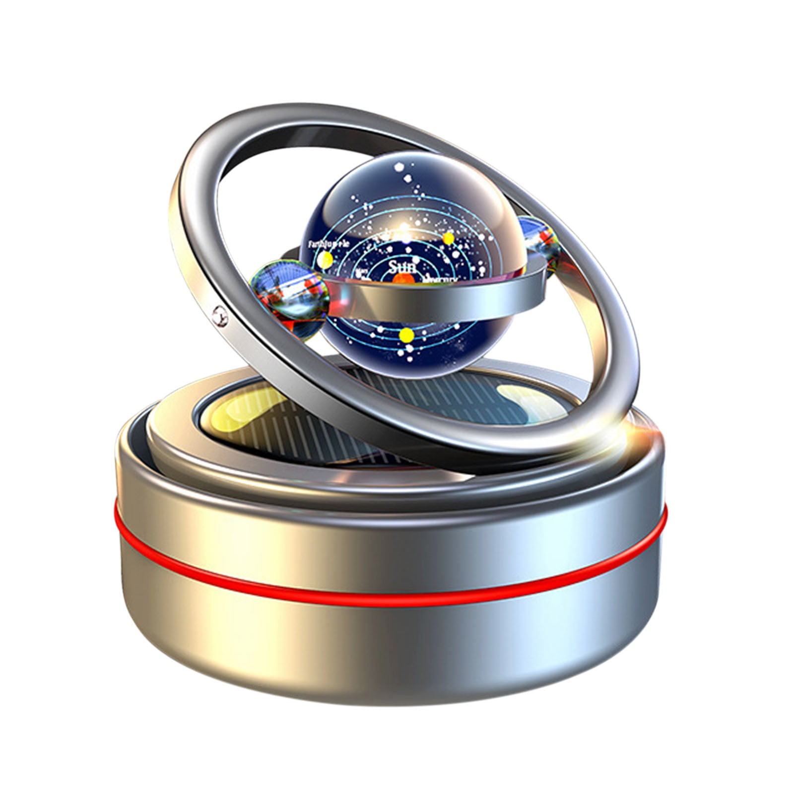 XiYing Solar Powered Car Aromatherapy Decor - Aluminum Alloy Double ...