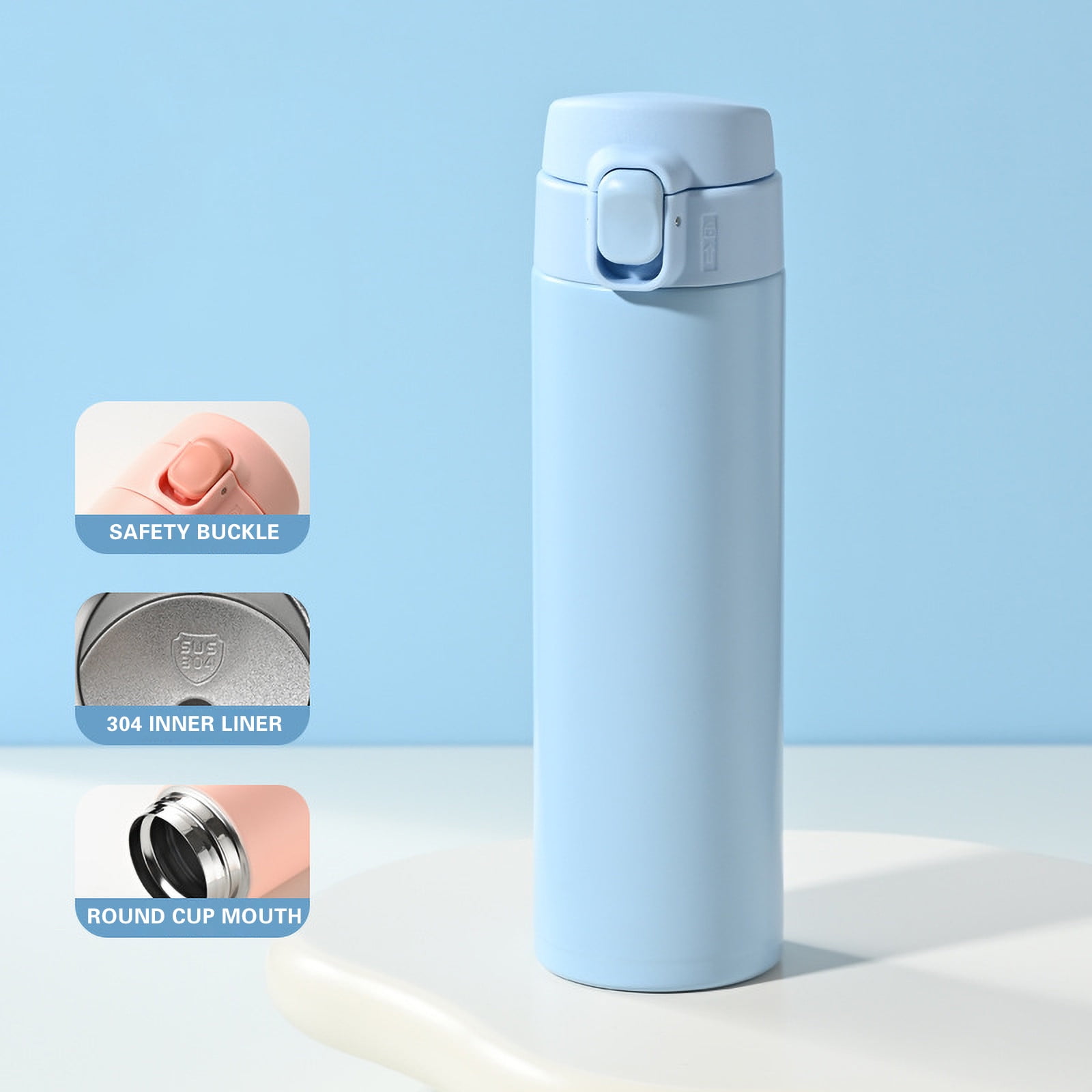 XiYing Stainless Steel Insulated Water Bottle with Handle | 450Ml Vacuum Flask | 12-Hour Hot ...