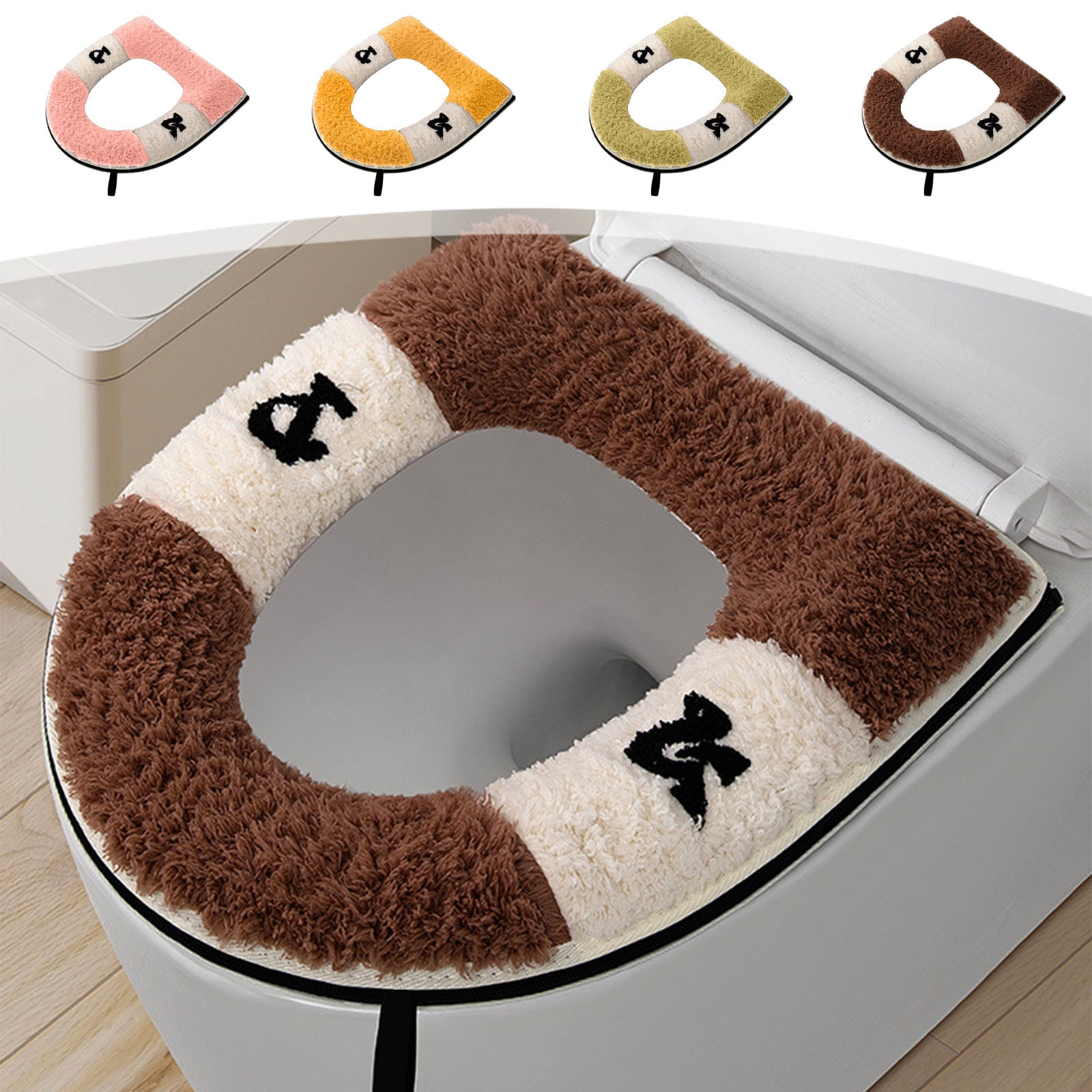 XiYing Waterproof Fleece-Lined Toilet Seat Cover, Zipper Design for ...
