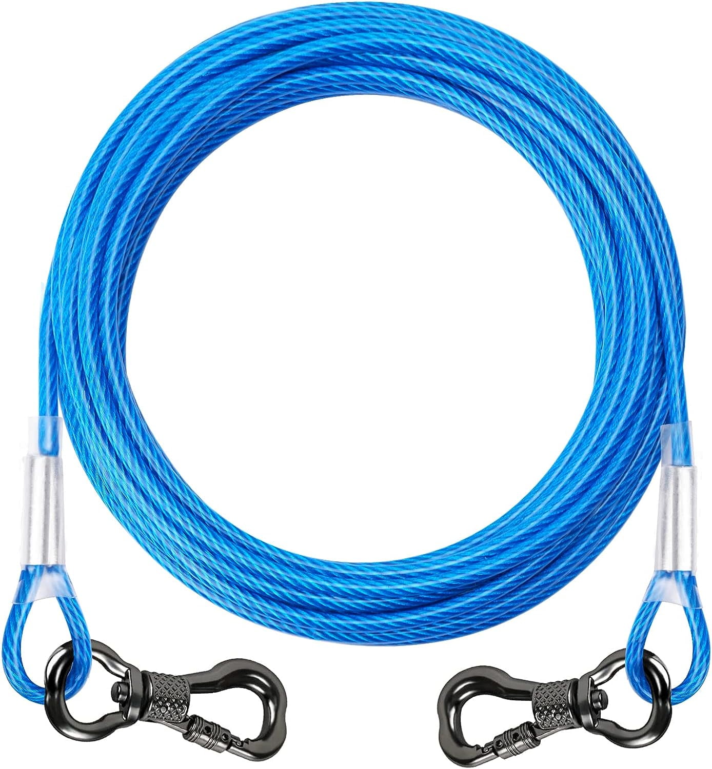 XiaZ 40 FT Dog Runner Cable Dog Tie-Out Cable with Swivel Hook, Dog Lead for Yard Outside ...