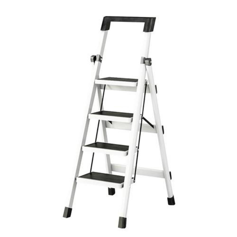 Xianers 4 White Step Ladder , Folding Step Stool with Tool Platform ...