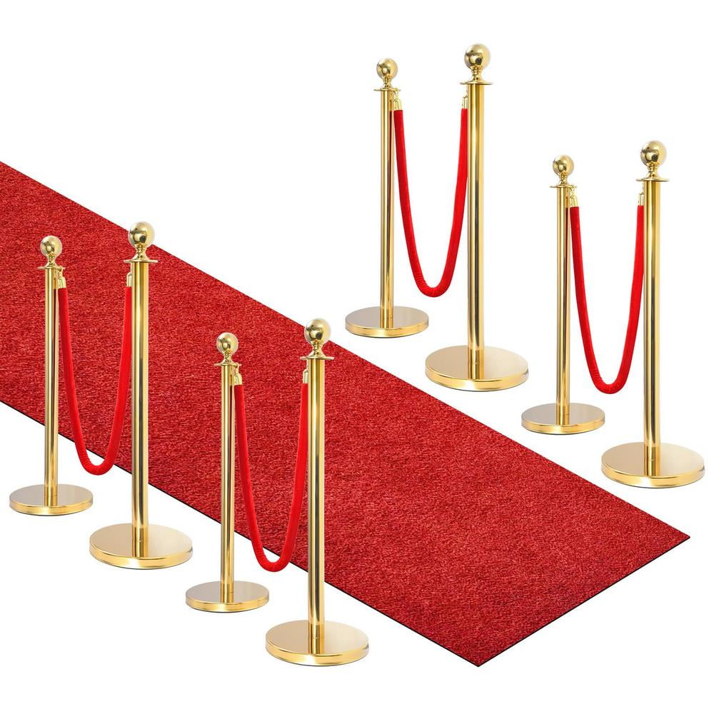 Xianers Red Carpet Poles 8pcs Stainless Steel Hollow Base Stanchion ...