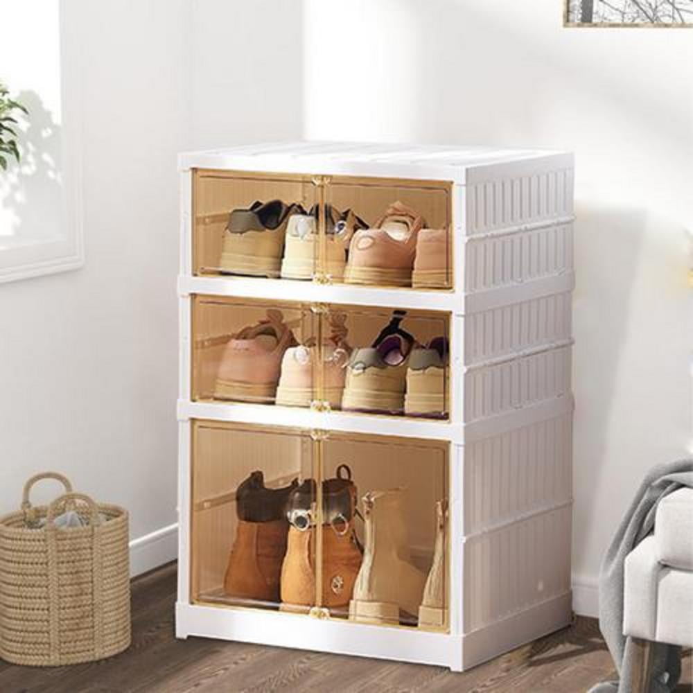 Xianers Shoe Rack Narrow Shoe Rack with Covers 3 Tiers Tall Shoe Rack ...