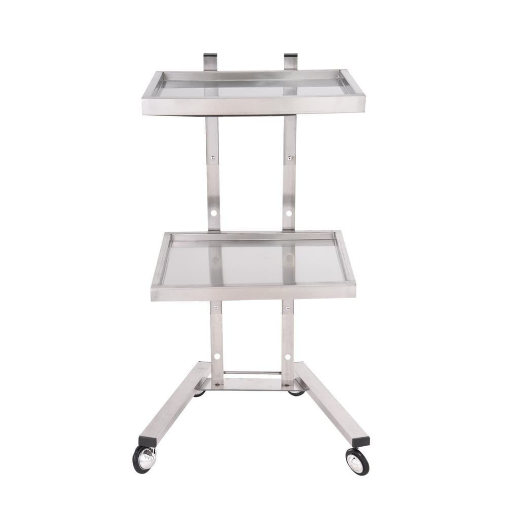 Xianers Stainless Steel Salon Tray on Wheels Folding Stainless Steel ...