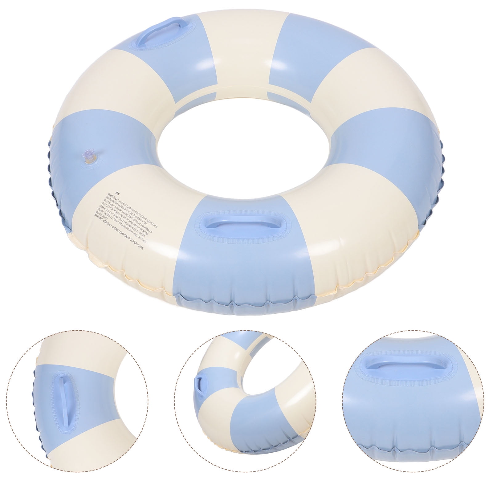 Xiangjird Large Swim Ring with Handles for Kids Adults,32 Inch Classic Striped Pool Inner Tubes ...