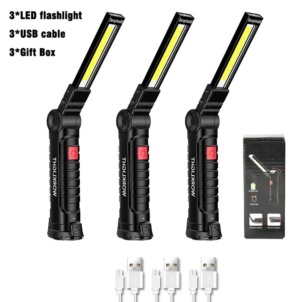 From Xiao Bei strict selection COB LED Work Light USB Rechargeable Magnetic Flashlight Super ...