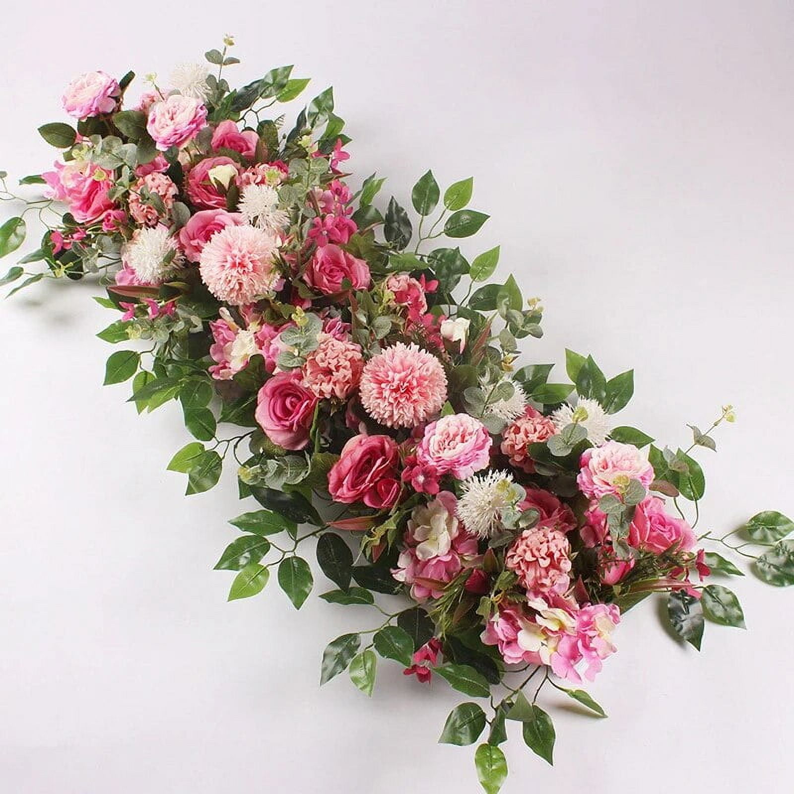 Xiao Hang 100cm Luxury White Rose Artificial Flower Row Wedding Table ...