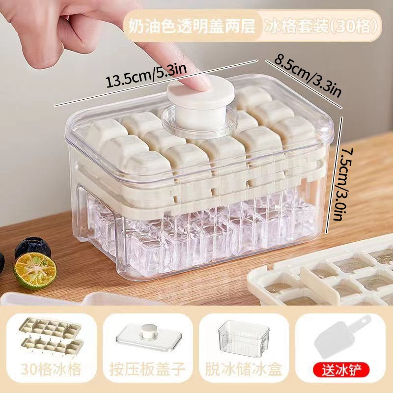 Xiao Hang 15/28/30 Grids One Click Press Ice Tray Pressing Ice Cube ...