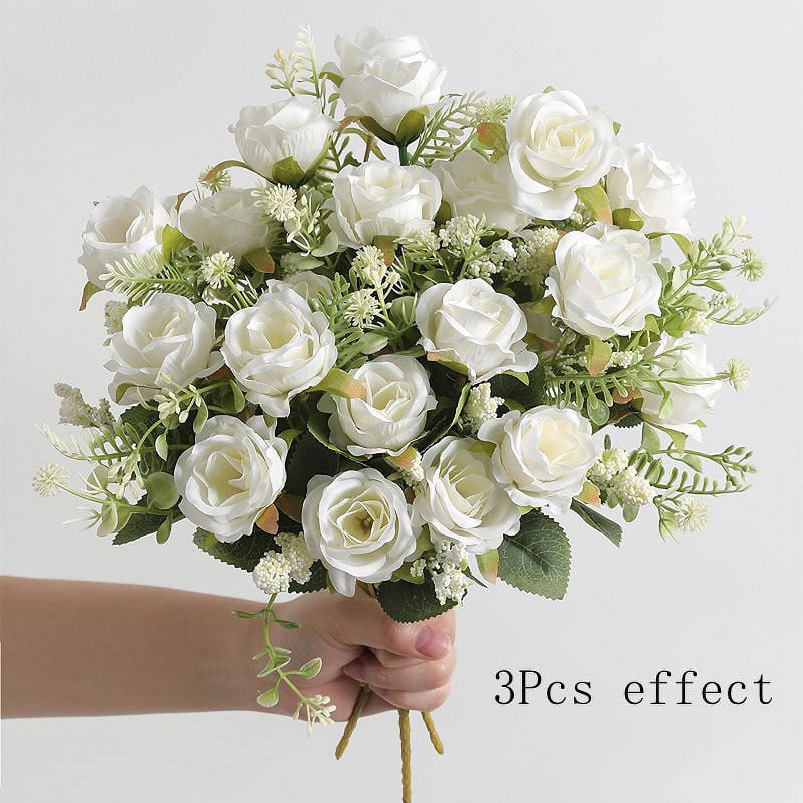 Xiao Hang 30cm Rose White Silk Bouquet Peony Artificial Flower 5 Big ...